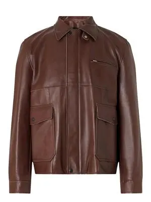 Sacai Leather Blouson Jacket - Brown