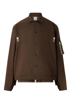 Sacai Layered Woven Blouson Jacket - Brown