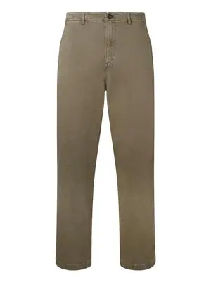 FRAME Straight-leg Cotton-blend Twill Chinos - Green