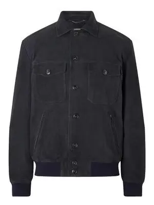 Canali Suede Blouson Jacket - Black