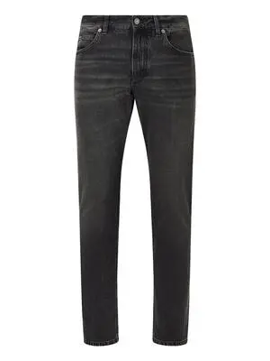 Dolce & Gabbana Straight-leg Jeans With Logo Appliqu - Blue