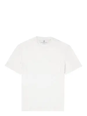 Brunello Cucinelli Linen And Cotton-blend T-shirt - White