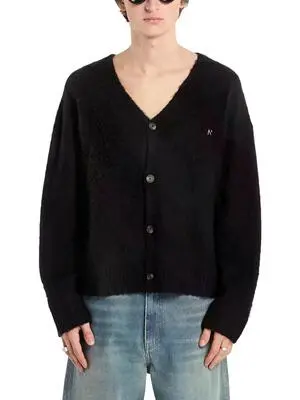 REPRESENT Textured Knit V-neck Cardigan - Black