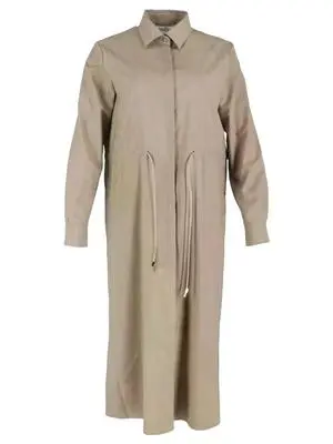 Max Mara Monia Buttoned Midi Dress - Neutrals