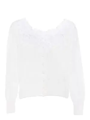 Ermanno Scervino Lace-trimmed Cashmere Cardigan - White