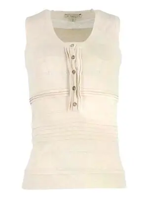 Burberry Pleated Sleeveless Top - Neutrals
