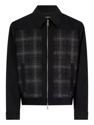Dsquared2 Check Panel Zip-up Bomber Jacket - Black