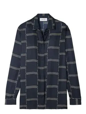Matteau Printed Silk-twill Shirt - Blue