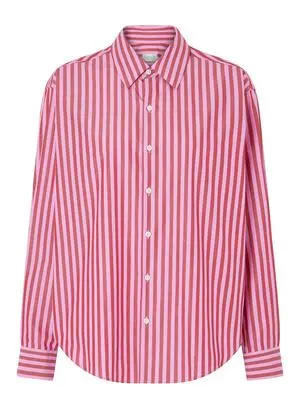 Comme Si La Shirt Classica Striped Cotton-poplin Shirt - Pink