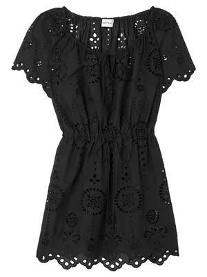 Matteau Scalloped Broderie Anglaise Mini Dress - Black