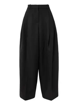 Jacquemus D'homme Pleated Wool Wide-leg Pants - Black