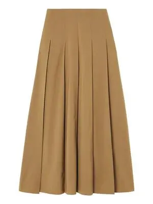 RÓHE RÓHE Pleated Wool-Blend Twill Midi Skirt