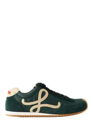 Loewe Ballet Runner 2.0 Leather And Suede Sneakers - Green
