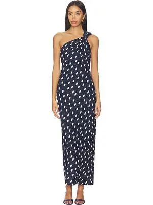 Cult Gaia Terre One Shoulder Dress - Small Dot Deep Lake