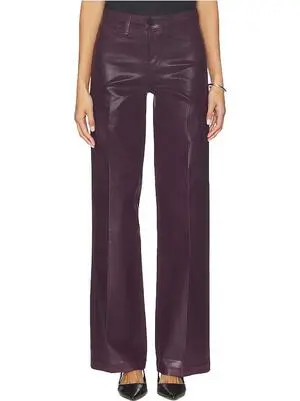 L'Agence Scottie High Rise Wide Leg Pant - Dark Malbec Coated