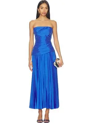 Simkhai Arie Strapless Bustier Midi Dress - Cobalt Blue
