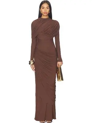 DEME BY GABRIELLA The Donna Gown - Espresso Brown