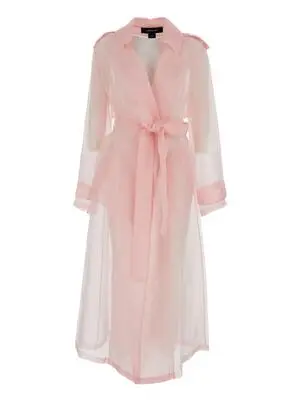 Federica Tosi Silk Organza Trench Coat - Rose