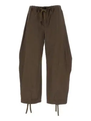 Sacai Cotton Wide-leg Trousers - Brown