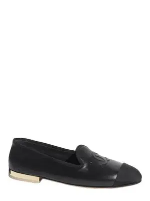 Chanel Cc Lambskin Loafers - Black