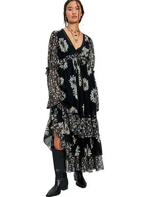 Free People Calypso Maxi Dress - Black Combo
