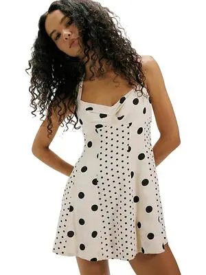 Free People Dear Dottie Mini Dress - Ivory Combo