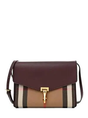 Burberry Macken Small Check Crossbody Bag - Burgundy