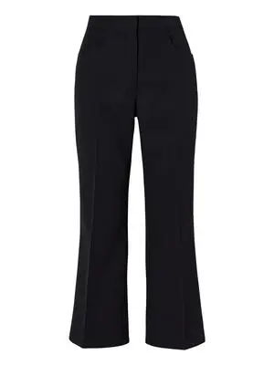 JIL SANDER Cropped Wool-twill Flared Pants - Black