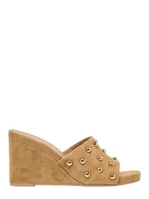 DOLCEVITA Holta Stud Wedges - Lt Brown Suede