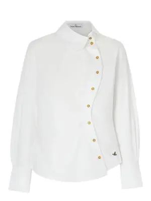 VIVIENNE WESTWOOD Bella Embroidered Cotton-poplin Shirt - White