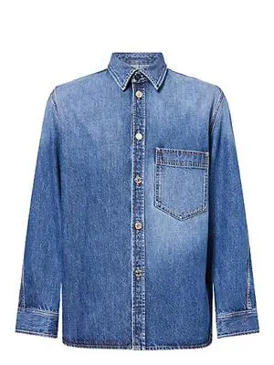 Givenchy Relaxed-fit Long-sleeves Denim Shirt - Dark Blue