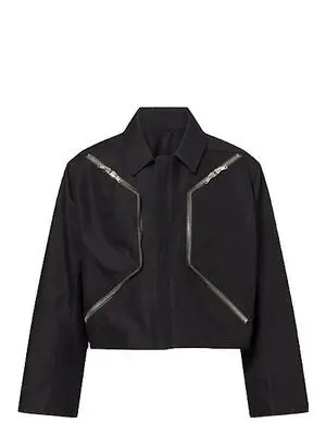 Rick Owens Heizer Mac Cropped Jacket - Black
