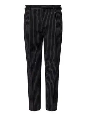 Givenchy Striped Tapered Wool Trousers - Black