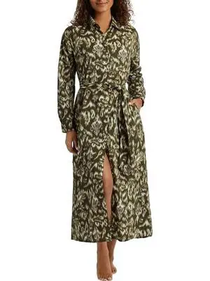 Ralph Lauren Printed Midi Shirtdress - Olive Multi