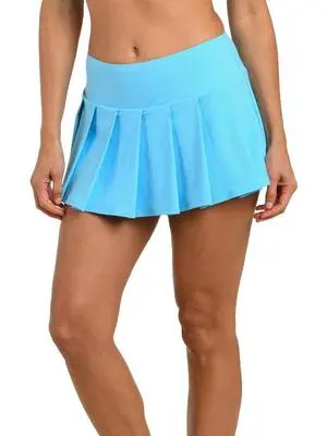 La Blanca Island Pleated Skirted Bikini Bottoms - Sky