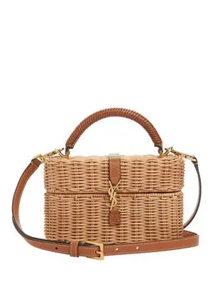 SAINT LAURENT Gaby Wicker Vanity Bag