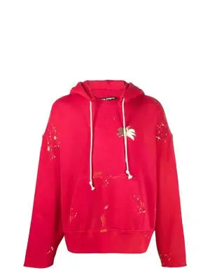 Palm Angels Palm Tree-print Hoodie - Red