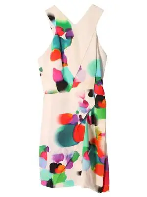 Roland Mouret Printed Halterneck Mini Dress - Neutrals