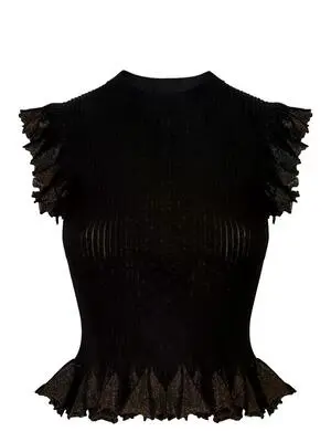 Ulla Johnson Leila Ruffled Top - Black