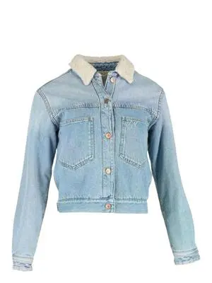 ISABEL MARANT VINTAGE Logo-embroidered Denim Jacket - Blue