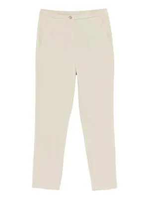 Patrizia Pepe Button Cigarette Trousers - Neutrals