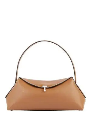 TOTEME T-lock Grained-leather Shoulder Bag - Tan