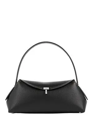 TOTEME T-lock Grained-leather Shoulder Bag - Black