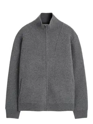 Cos Merino Wool Zip-up Track Jacket - Gray