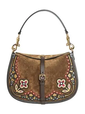 Etro Suede Embroidered Cross-body Bag - Brown
