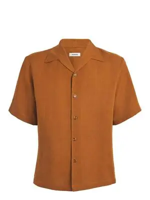 Sandro Linen Short-sleeve Shirt - Brown