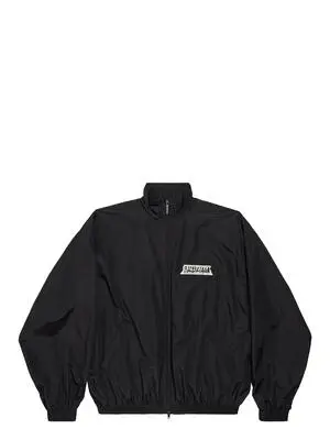 Balenciaga Techno Cotton Masking Tape Logo Track Jacket - Black