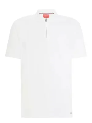 Hugo Zip-neck Polo Shirt - White