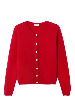 American Vintage Crew Neck Cardigan - Red
