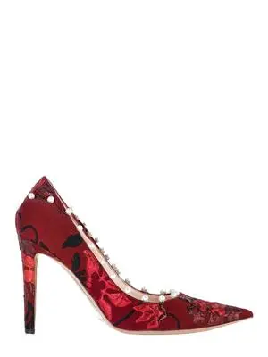 AQUAZZURA Pearl-embellished Heeled Pumps - Red